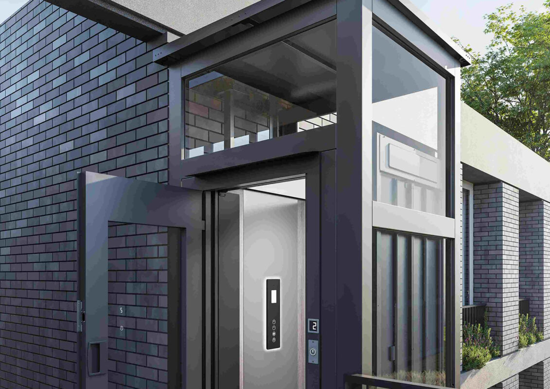 Swing Door Traction Home Lift Adjacent “L” Pattern Opening – ASB HOME LIFTS